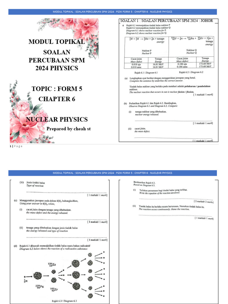 SPM 2024 Physics Trial Questions: Chapter 6 | PDF | Physics