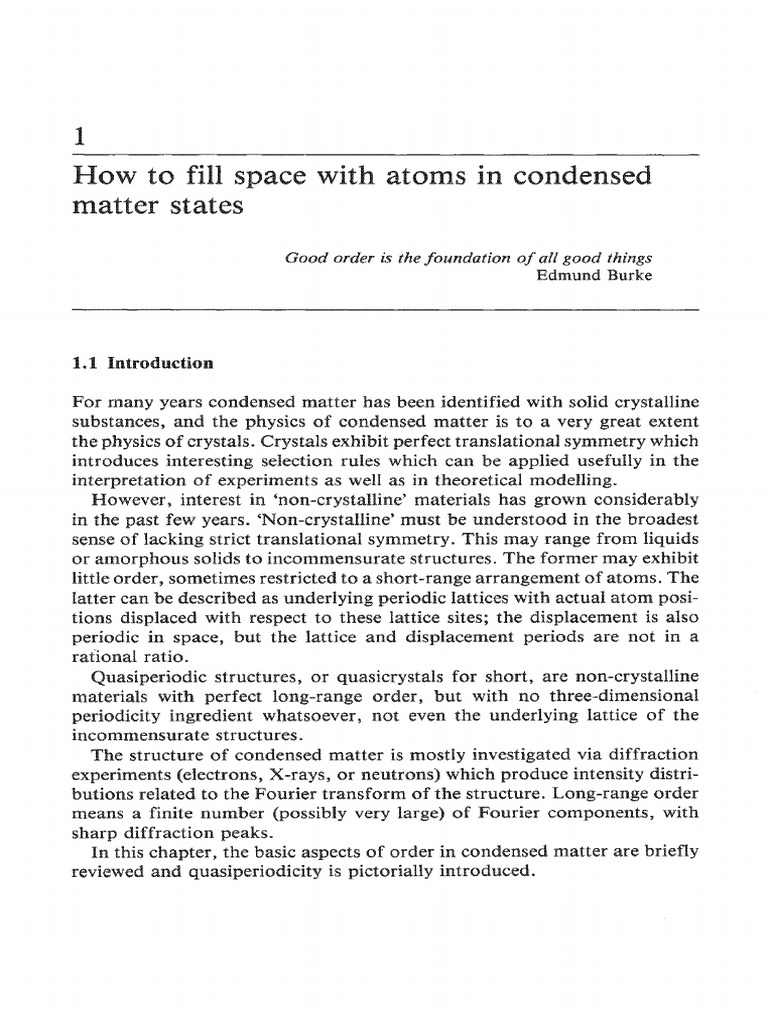 Understanding Quasiperiodic Structures in Condensed Matter | PDF ...