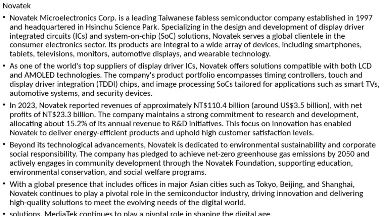 Novatek | PDF