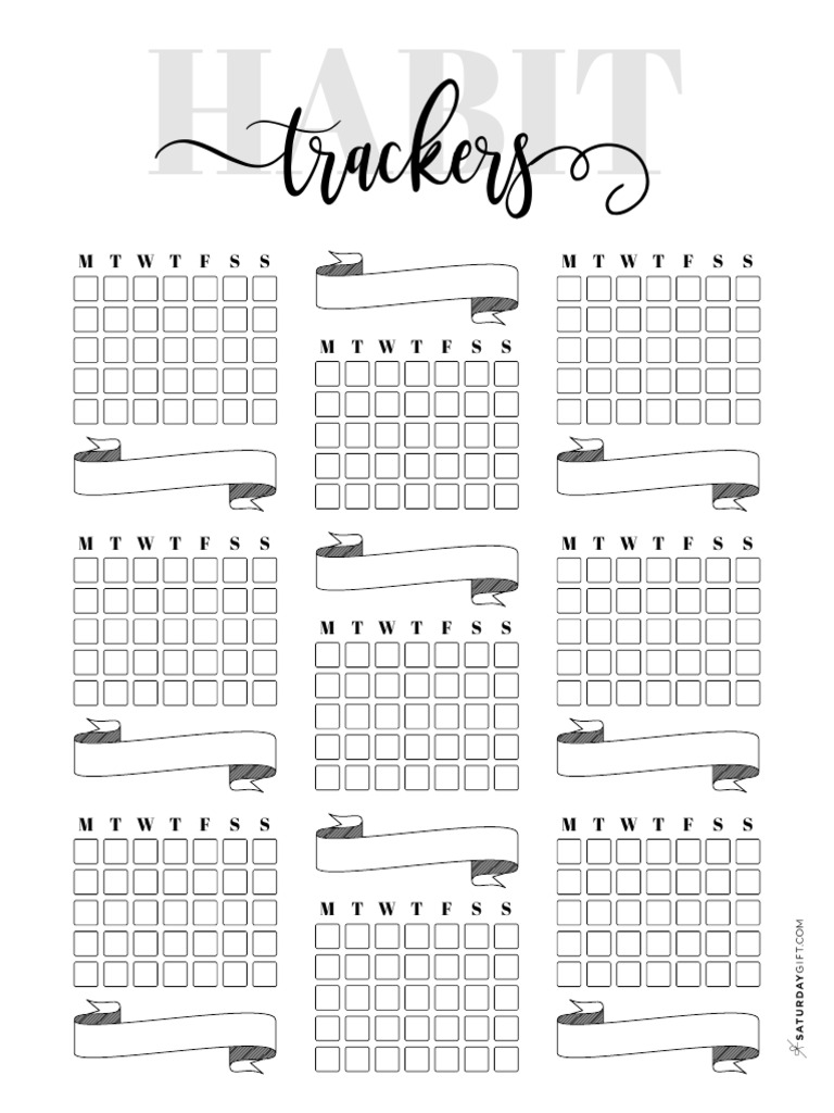 Free Printable Mini Habit Tracker SaturdayGift | PDF