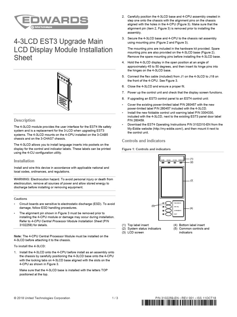 4-3LCD Module Installation Guide | PDF | Electrostatic Discharge ...