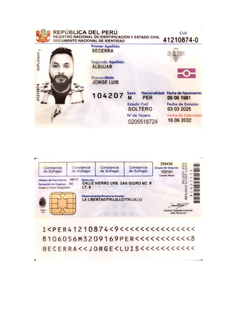 Dni - Jorge Becerra Nuevo | PDF