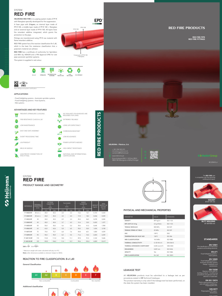 Hr Datasheet Red Fire en Web 1 (1) | PDF | Fire Sprinkler System | Pipe (Fluid Conveyance)