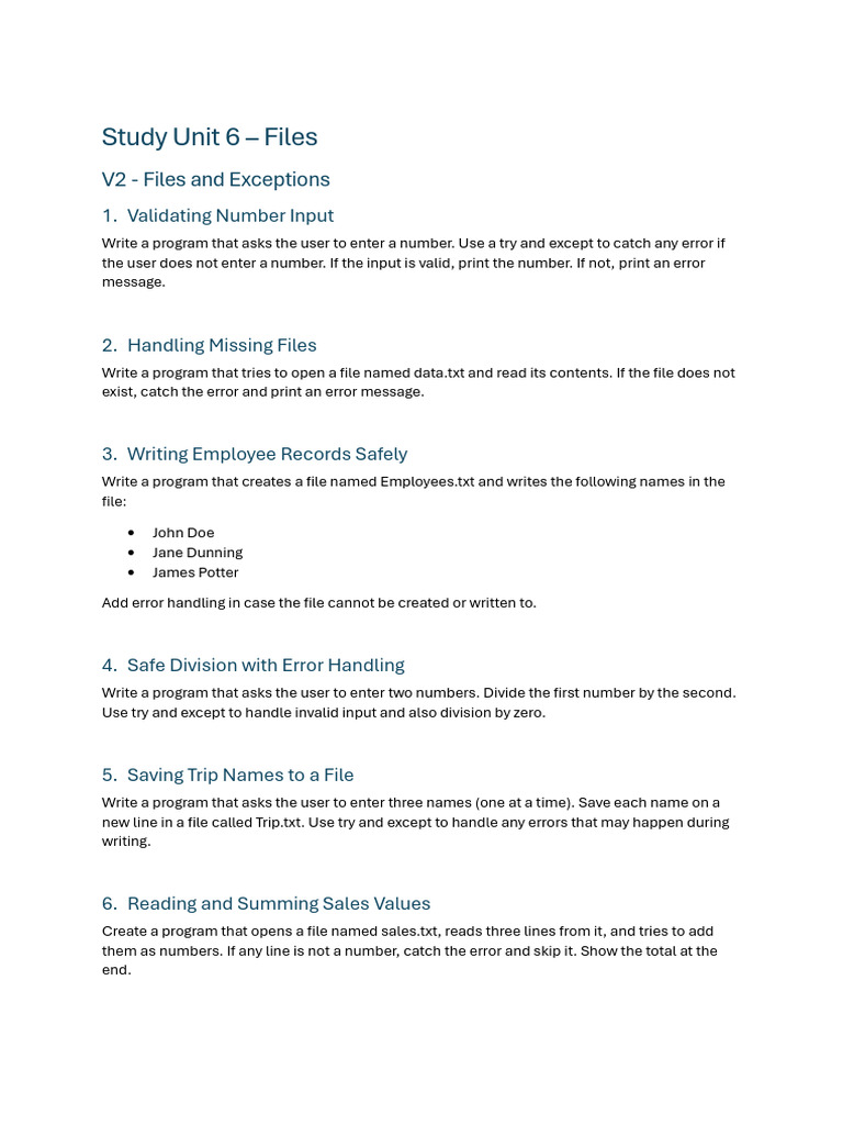 File Handling and Error Management | PDF