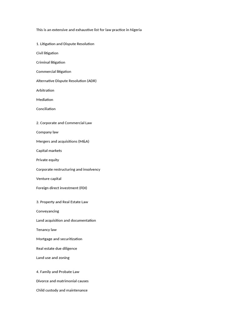This Is An Extensive and Exhaustive List For Law P | PDF | Alternative ...
