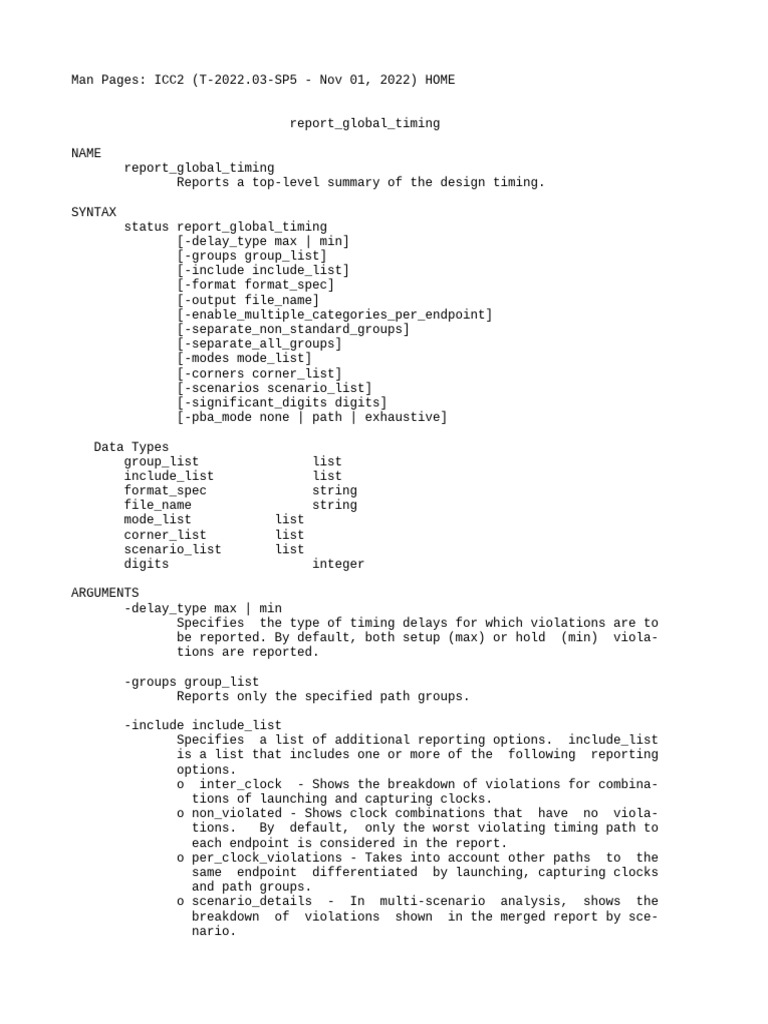 Global Timing Report Overview | PDF | Computer Science | Software ...