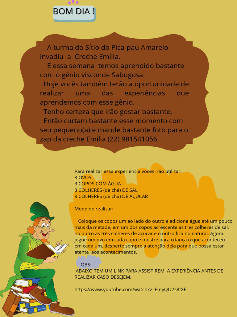 A Turma Do Sitio Do Picapau Inavadiu A Crche Emila | PDF