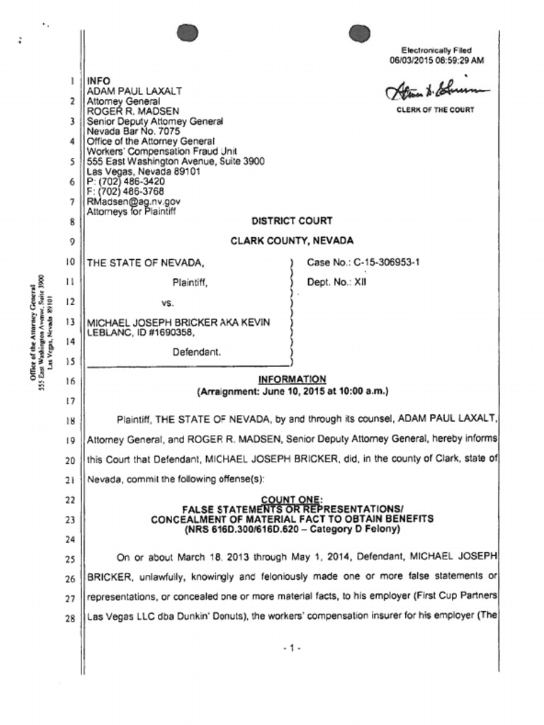 Mike Bricker Court Document | PDF