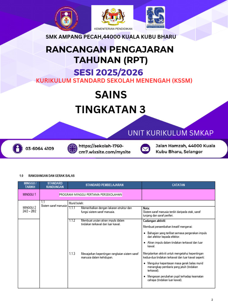 RPT Sains T3 2025 | PDF