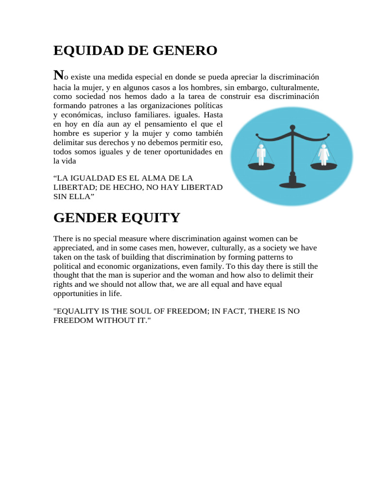 EQUIDAD DE GENERO ingles | PDF