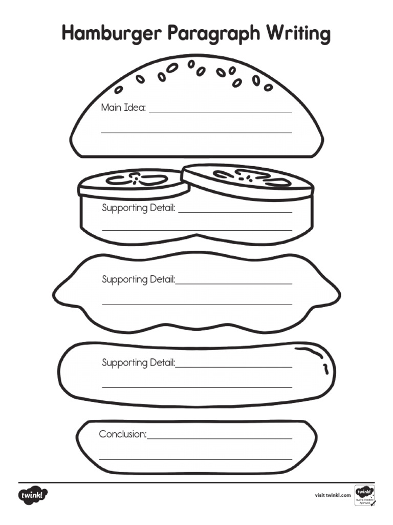 BW Hamburger Paragraph Writing Template | PDF