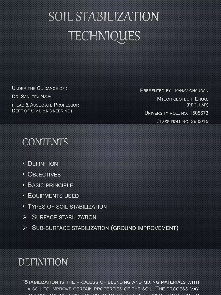 Soil Stabilization Techniques | PDF