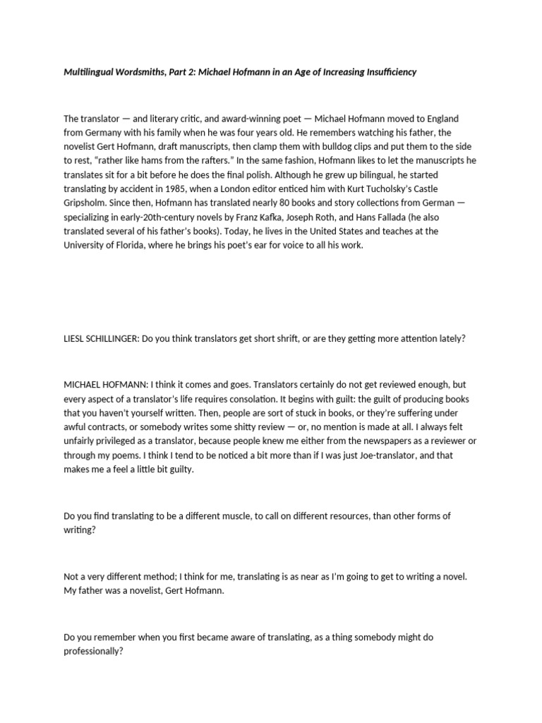 Multilingual Wordsmiths 2 - Michael Hofmann | PDF | Translations | Linguistics