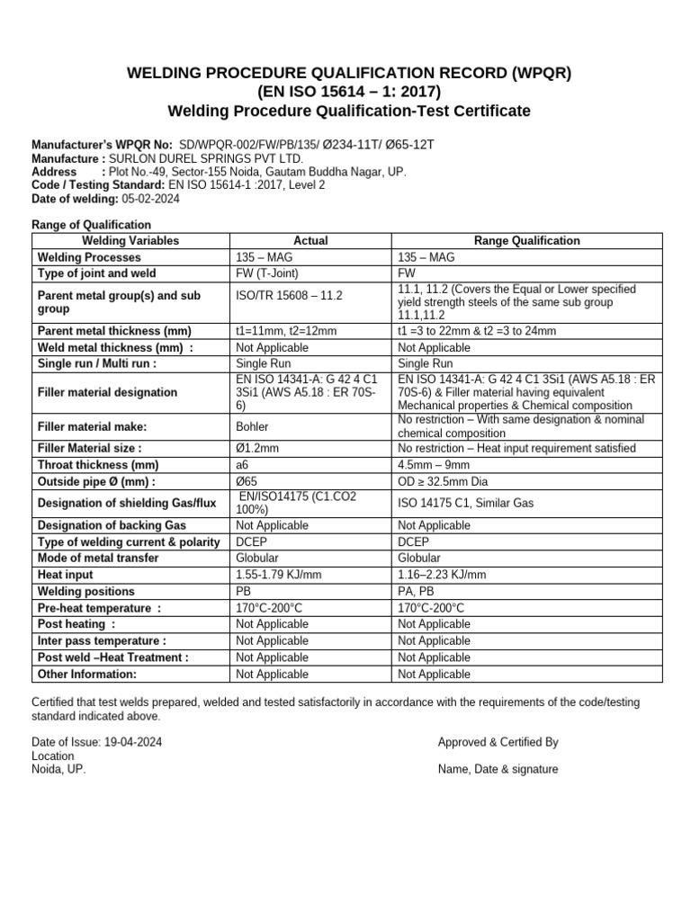 WPQR-MAHFOOJ R2doc | PDF | Welding | Construction