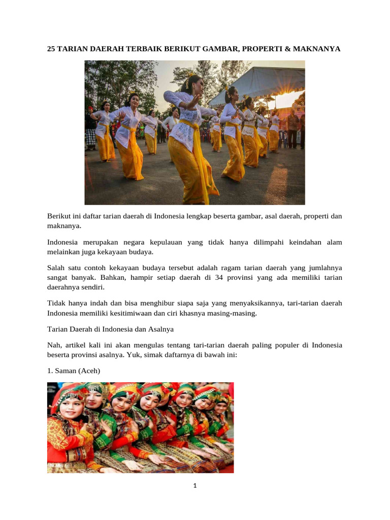 Tarian Tradisional Bali dan Maknanya | PDF