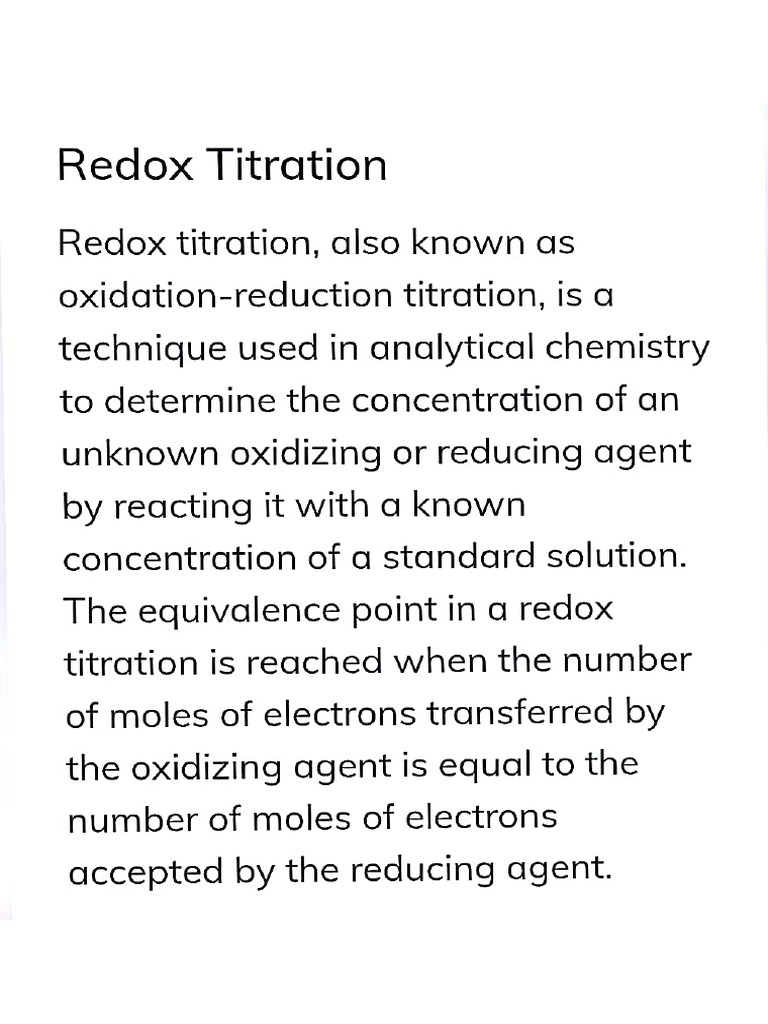 Redox Titrations I | PDF