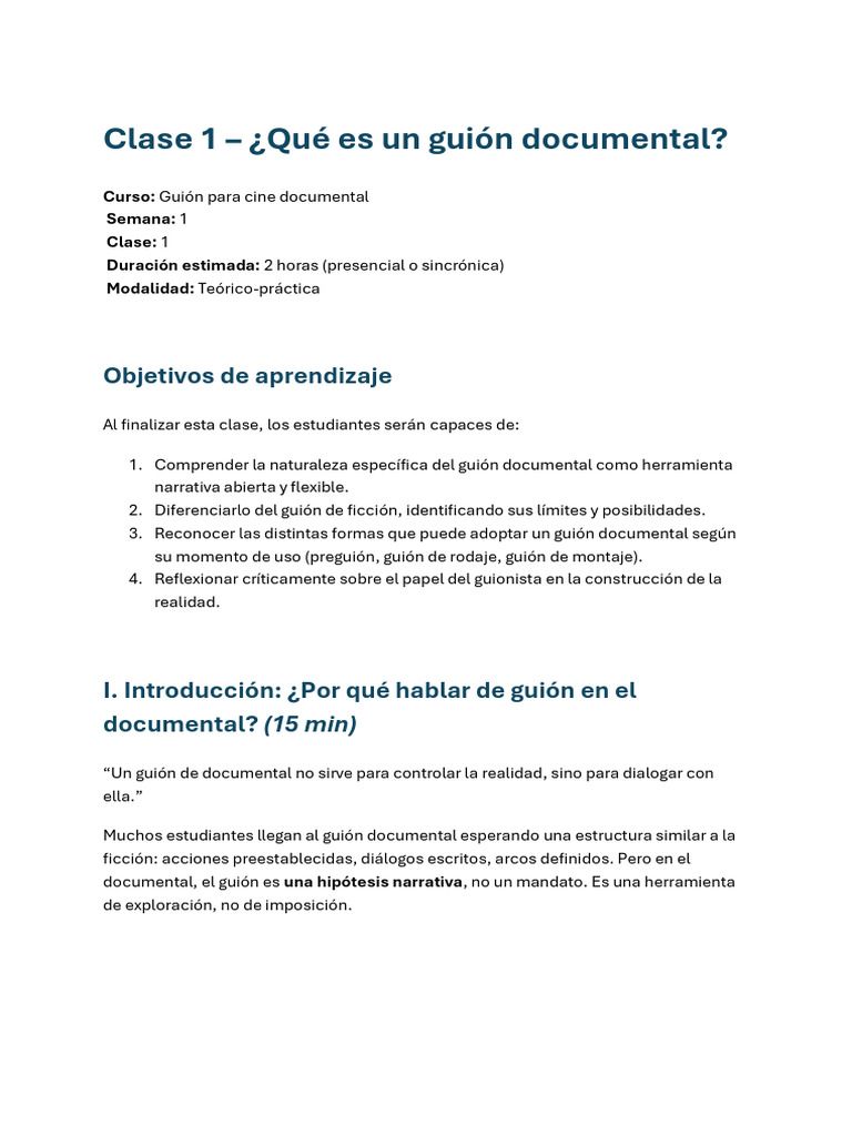 Qué Es Un Guión Documental | PDF | Documental | Narrativa