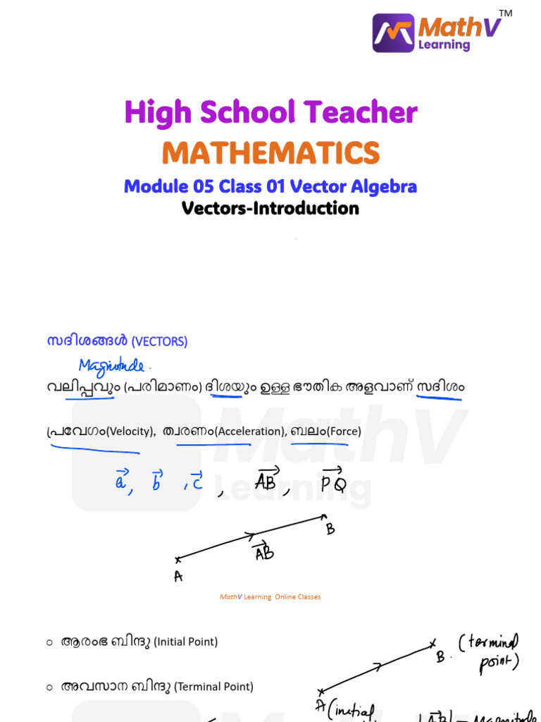 Module 05 Class 01 Vectors Introduction PDF | PDF