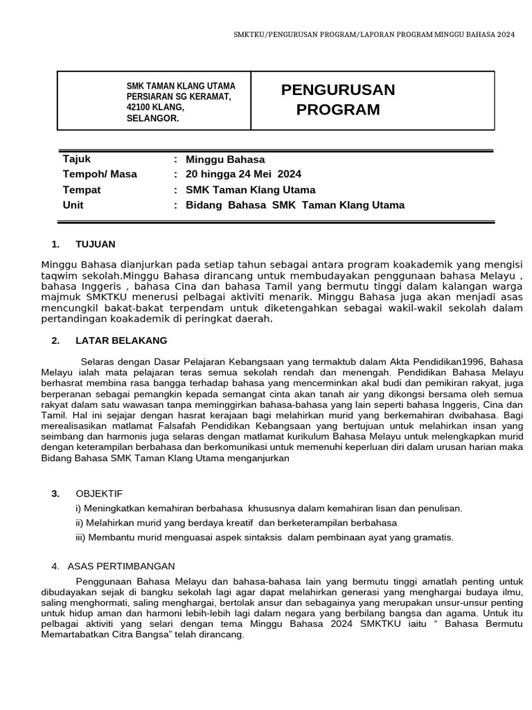 DOKUMENTASI MINGGU BAHASA TERKINI (2) DMD (AutoRecovered) | PDF