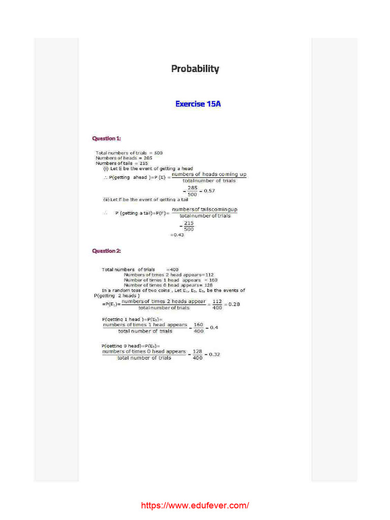 Chapter 15 Probability | PDF