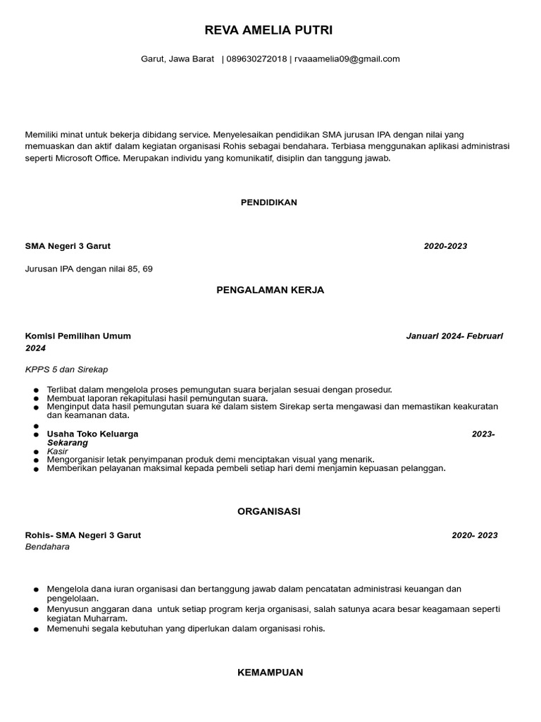 Template CV ATS - Docx - 20250509 - 090827 - 0000 | PDF