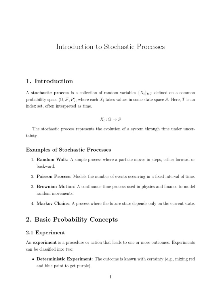 Sta 424 - Notes | PDF | Stochastic Process | Probability Theory