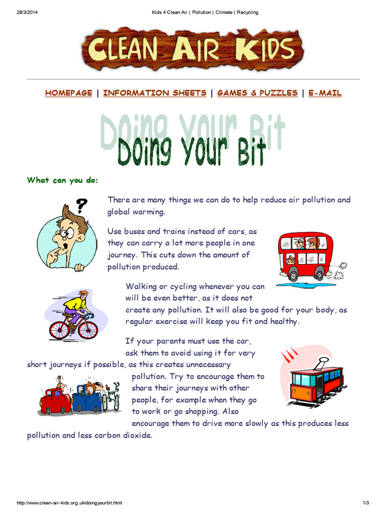 Kids 4 Clean Air - Pollution - Climate - Recycling3 | PDF | Waste | Air ...
