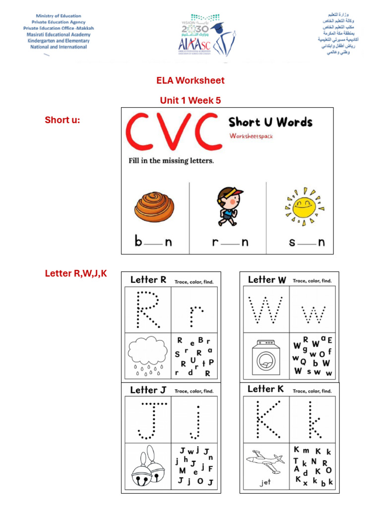 ELA Worksheet Unit 1 Week 5 | PDF