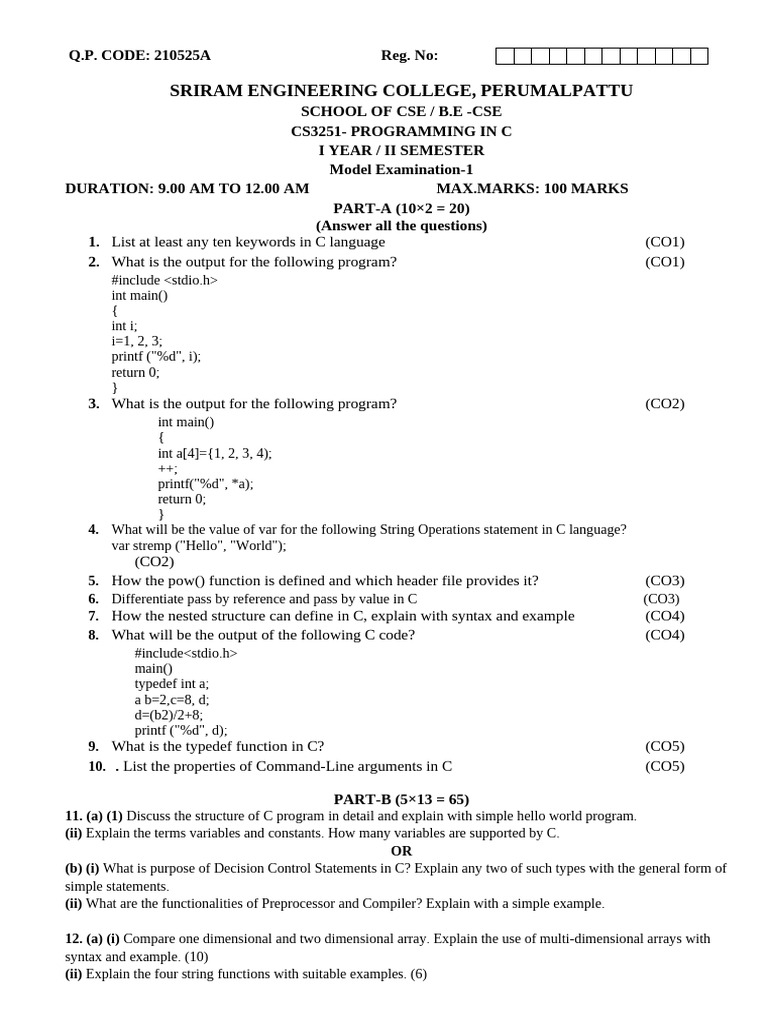 PnC-Model QP | PDF | Computer Program | Programming