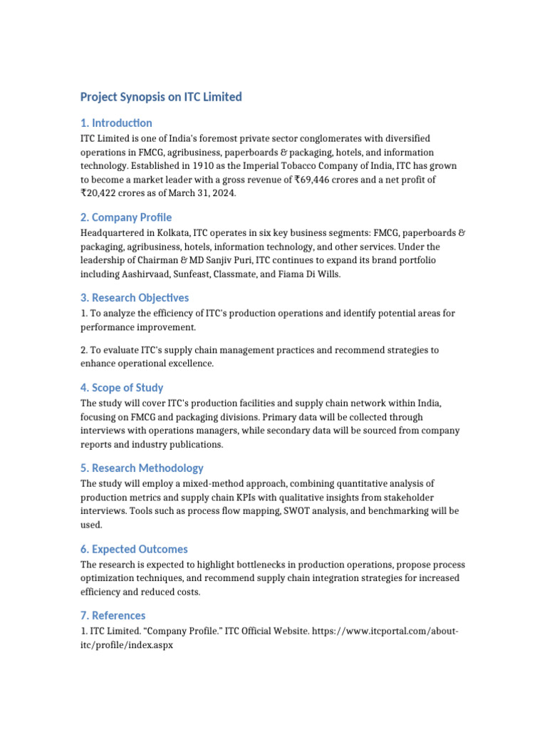 ITC_Project_Synopsis (1) | PDF