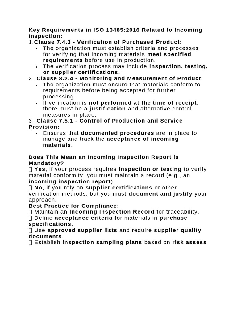 Key Requirements in ISO 13485 | PDF