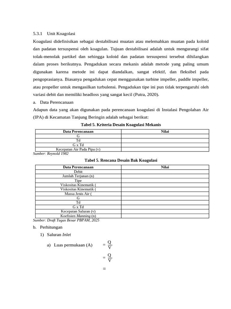 Desain Koagulasi dan Flokulasi IPA | PDF
