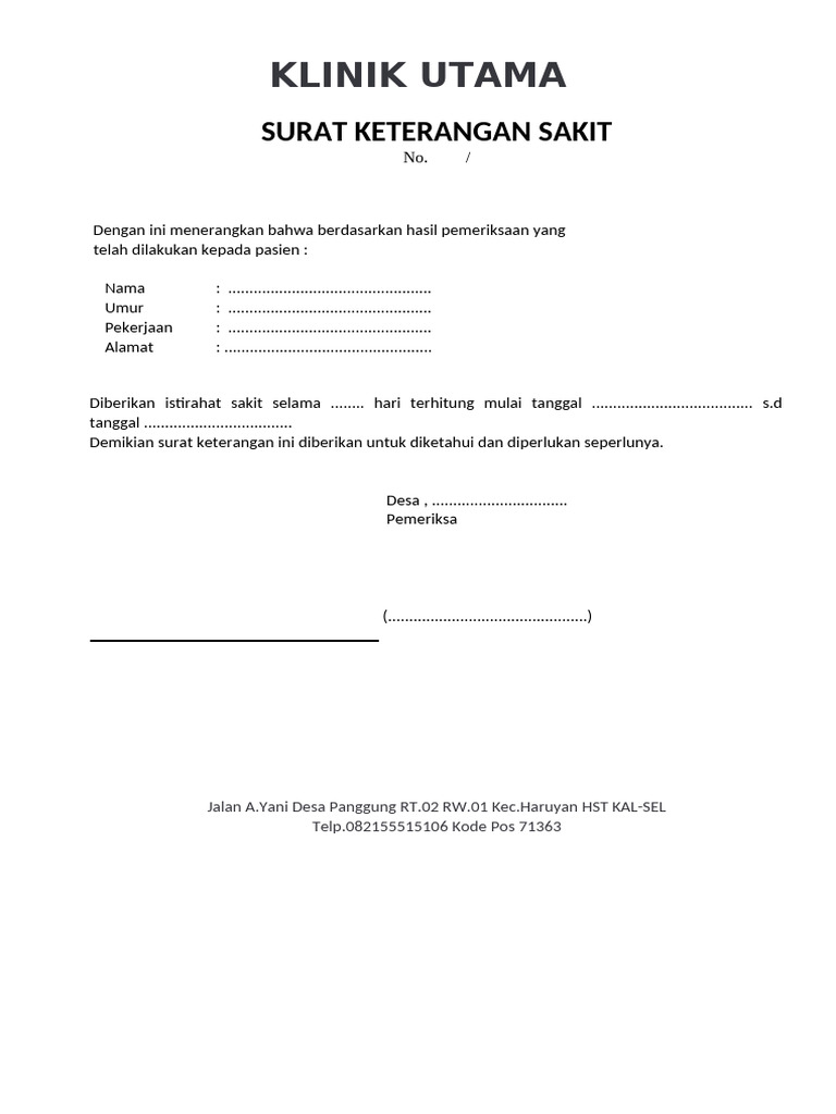 Surat Sakit Terbaru | PDF