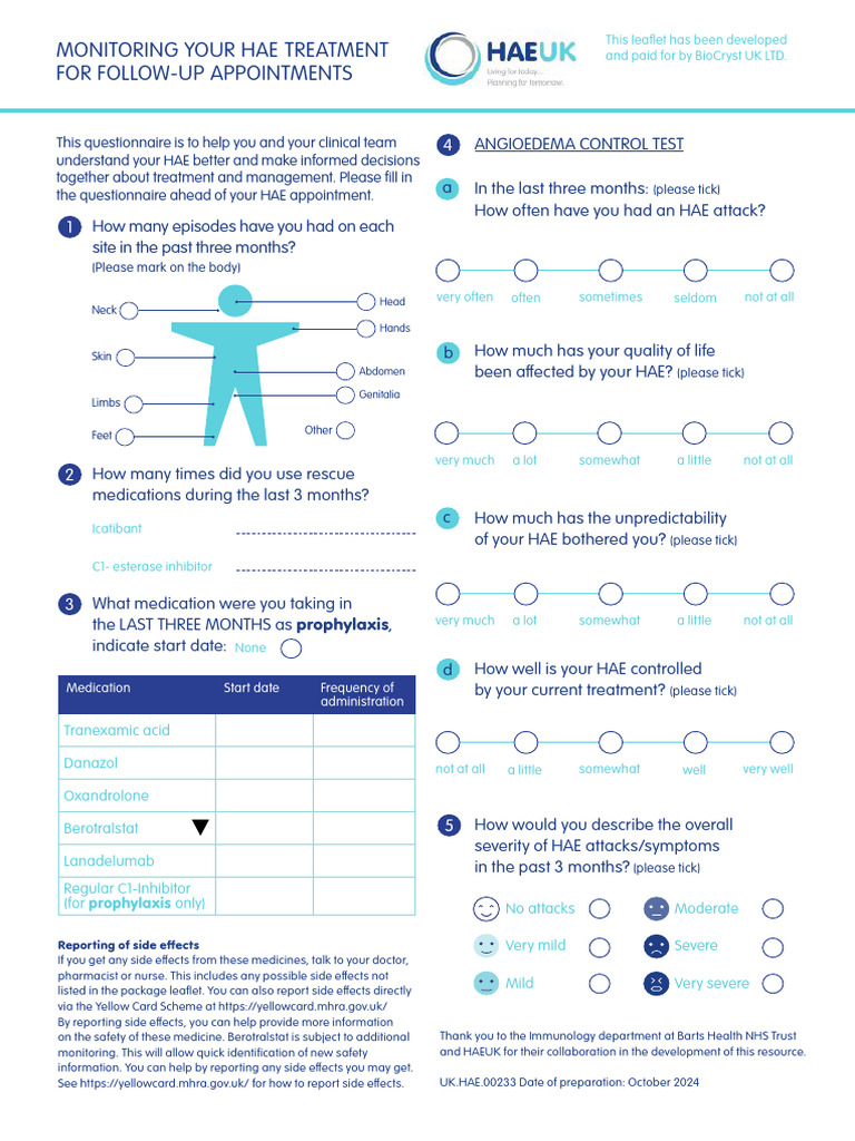 Monitoring HAE Treatment For Follow-Up Appointments (UK) | PDF ...