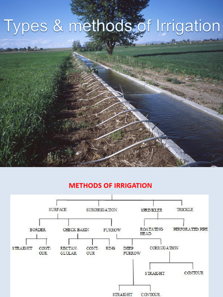 Types - Methods of Irrigation | PDF | Irrigation | Plough