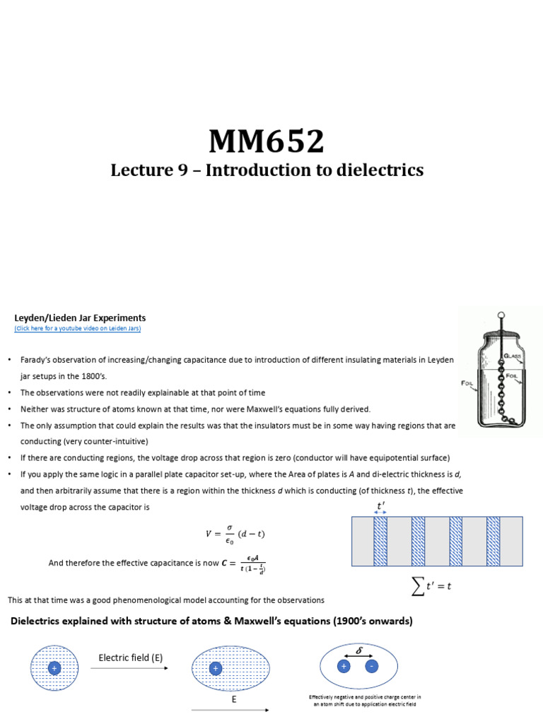 Lecture 9 - Introduction To Dielectrics | PDF | Chemical Polarity ...