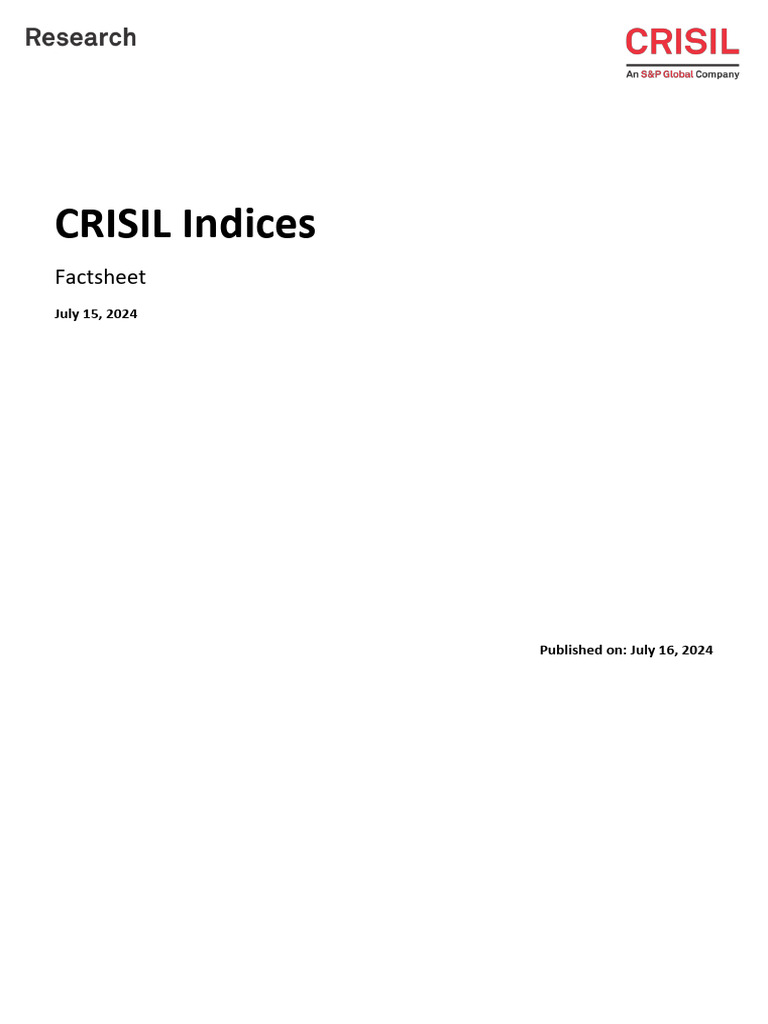 CRISIL Indices Factsheet July 2024 | PDF | Bonds (Finance) | Private Sector