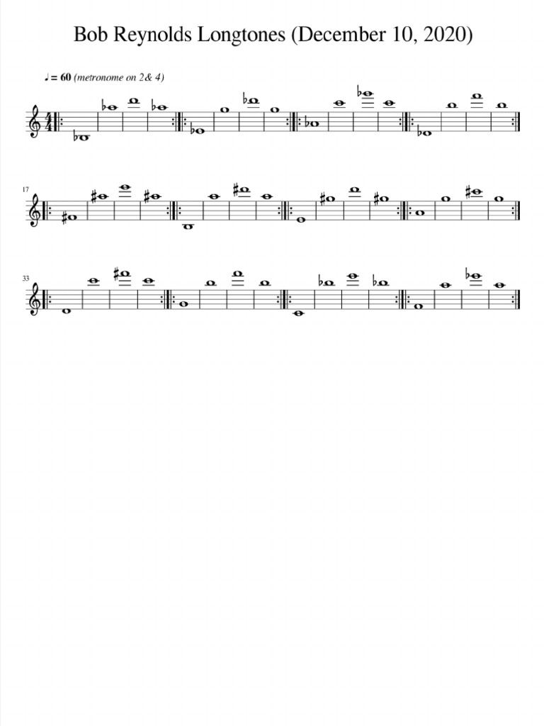 Bob Reynolds Long Tones | PDF