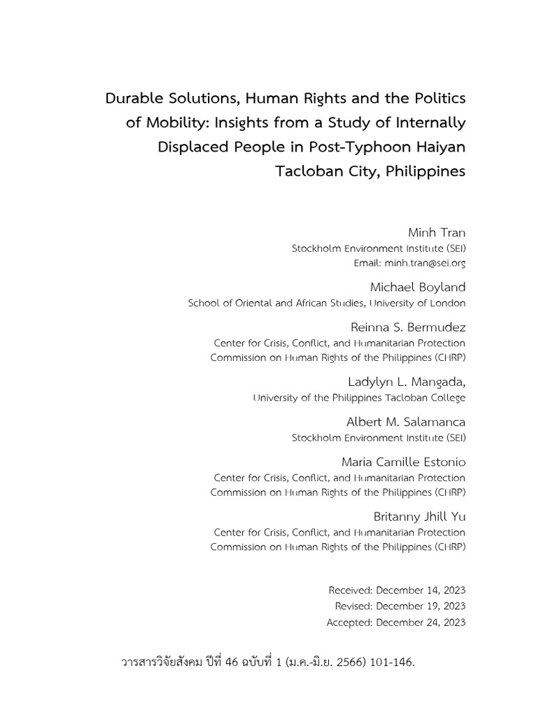 Durable Solutions Human Rights | PDF