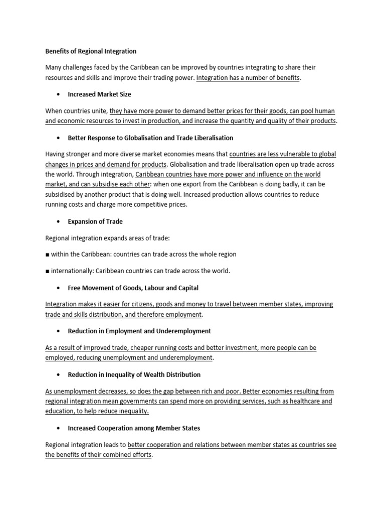 Benefits of Regional Integration | PDF | Economic Inequality ...