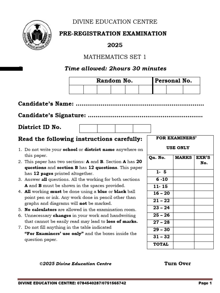 P.7 MTC Pre-Registration Set 1 2025 | PDF