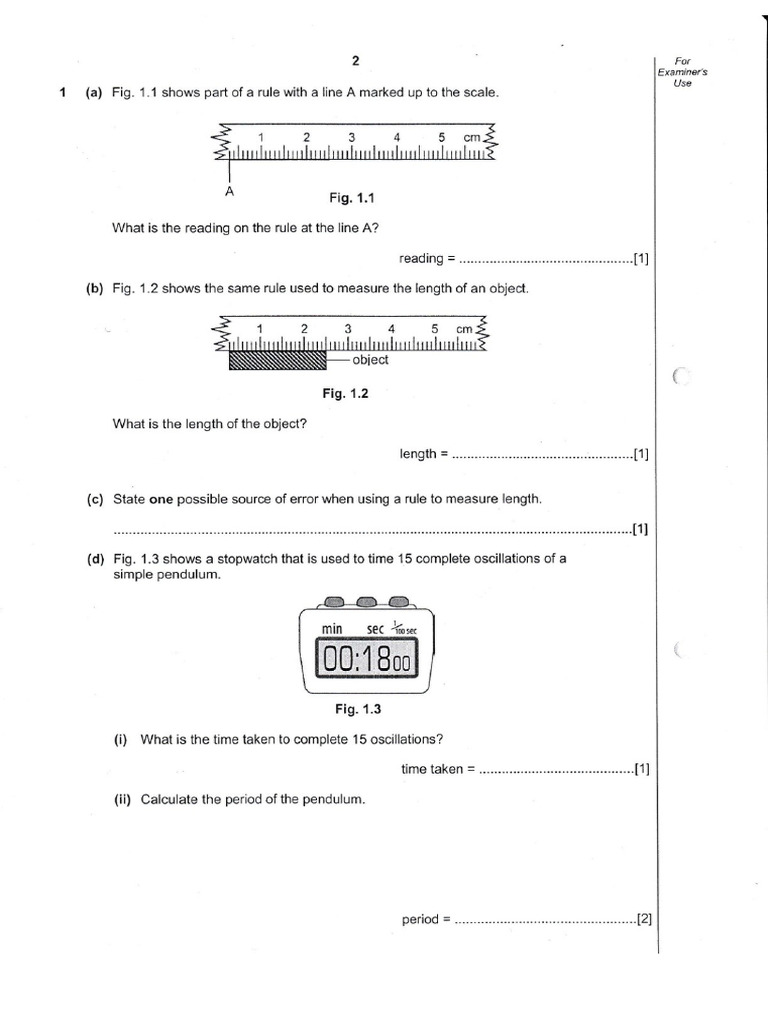 1. BGCSE PAPER 3 GEN. PHYSICS 2017(3) | PDF