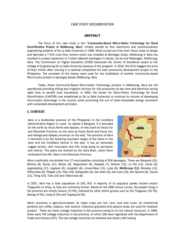 Micro-Hydro Projects in Malibcong, Abra | PDF | Hydroelectricity ...