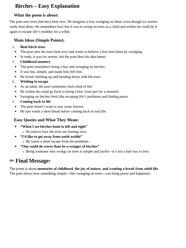 Birches - Robert Frost | PDF