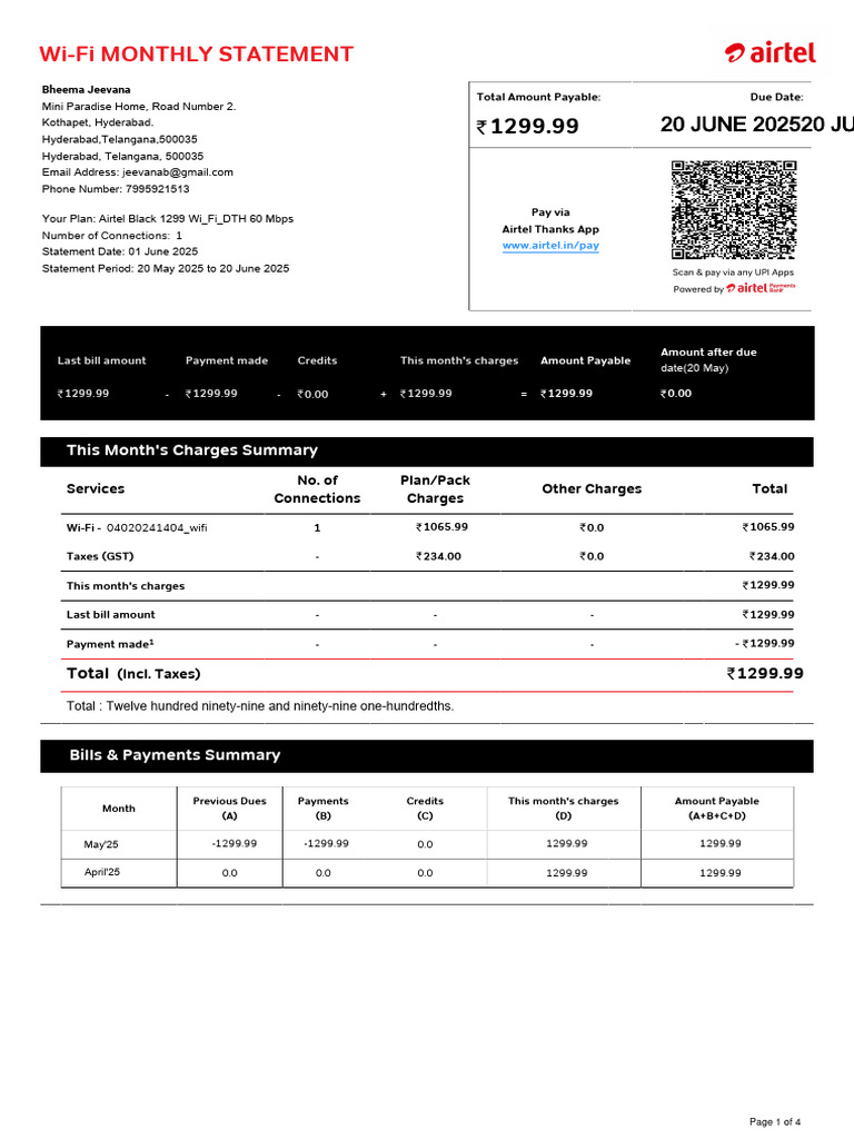 Jeevana June Bill | PDF | Credit Card | Payments