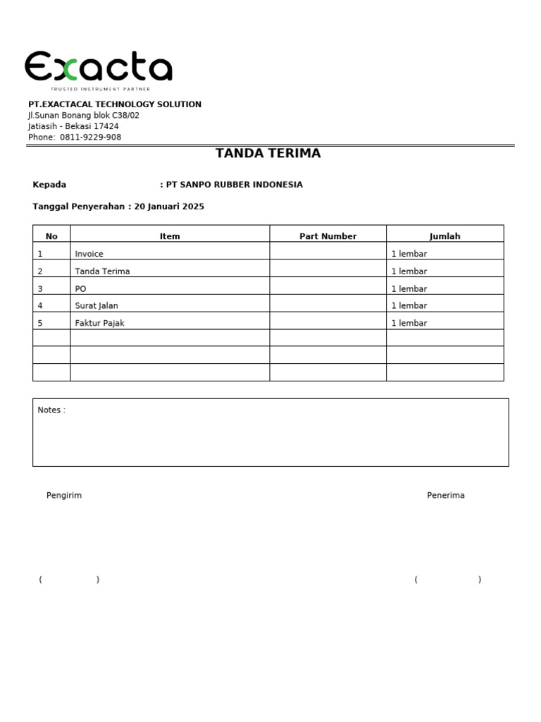 Tanda Terima | PDF