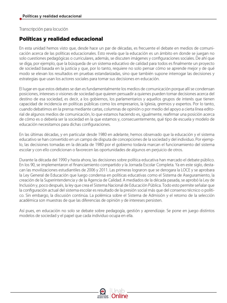 mdl711 s1 Politicas | PDF | Sociedad | Aprendizaje