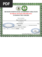 Imo State Certificate of Origin | PDF