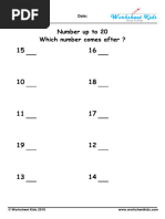 After Numbers Worksheet for Kids | PDF