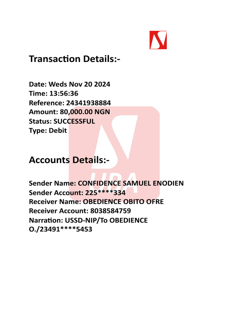 UBA Transaction-Receipt | PDF